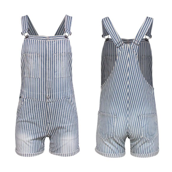 True Religion | Shorts | True Religion Molly Striped Shortalls | Poshmark